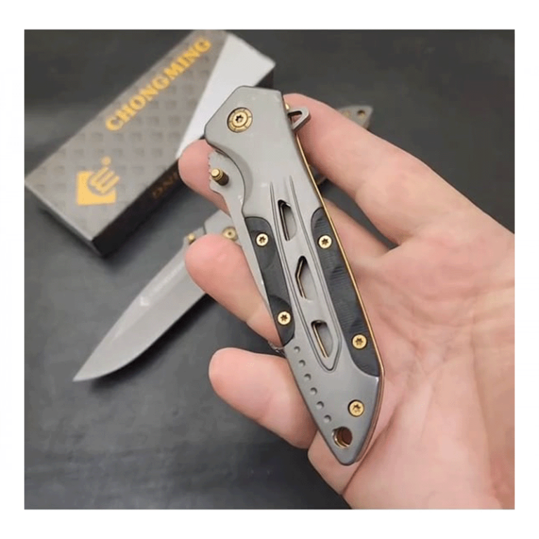 Chongming Çakı Titanyum Gold Klipsli Çakı - Bıçak Fuarı
